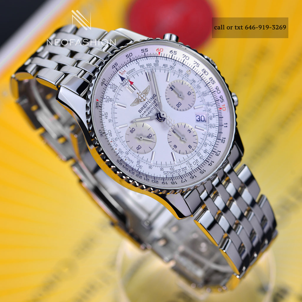 Breitling Navitimer Stainless Steel White Dial A23322 Mens Luxury Watc ...