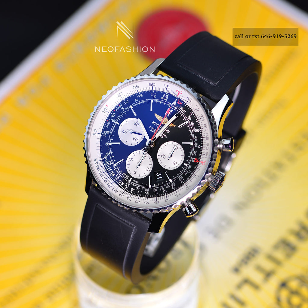 Breitling Navitimer B01 Chronograph 46mm Black Dial Mens Watch AB0127 ...